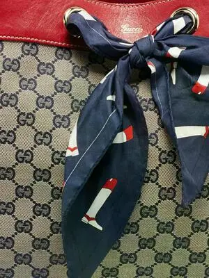Gucci Positano Tote Bag With Printed Scarf Detail