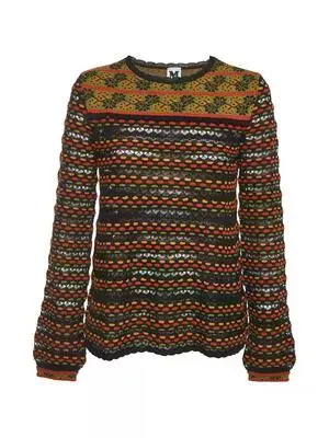 Missoni Floral Striped Intarsia Knit Sweater