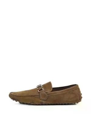 LOUIS VUITTON Hockenheim Suede Loafers - Brown
