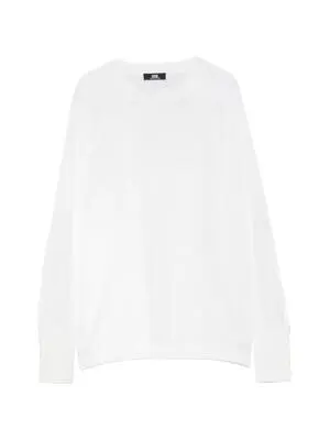 Alpha Studio Button-cuff Long-sleeve Sweater - White