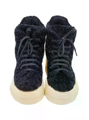 Casadei Shearling Platform Lace-up Boots
