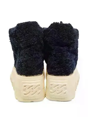 Casadei Shearling Platform Lace-up Boots