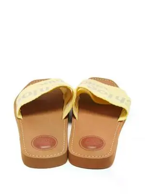 Chloé Woody Logo Slides - Yellow