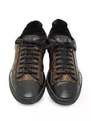 LOUIS VUITTON Monogram Canvas And Leather Lace-up Sneakers