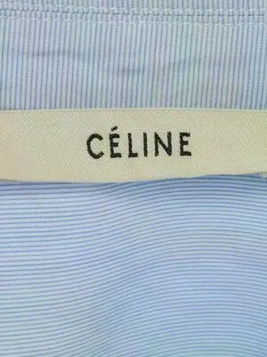 Celine Pinstripe Rose-embroidered Shirt
