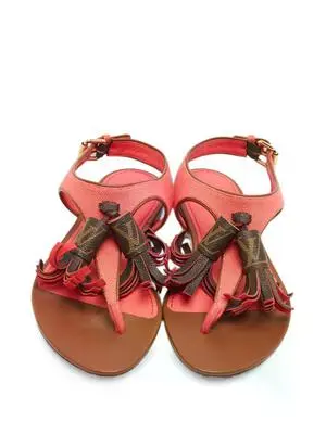 LOUIS VUITTON Destination Monogram Tassel Sandals