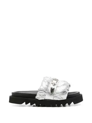 Toga Open-toe Embellished Leather Slides