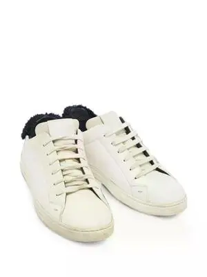 Fendi Shearling-trim Low-top Sneakers