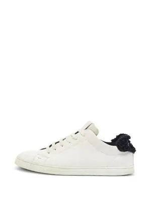 Fendi Shearling-trim Low-top Leather Sneakers