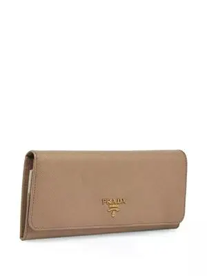 Prada Saffiano Leather Logo-plaque Continental Wallet