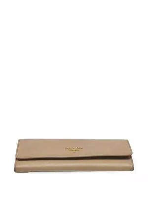 Prada Saffiano Leather Logo-plaque Continental Wallet