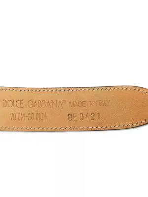 Dolce & Gabbana Suede Crystal Embellished Buckle Belt