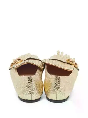 Gucci Marmont Metallic Fringe Ballet Flats