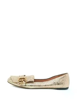 Gucci Marmont Metallic Fringe Ballet Flats