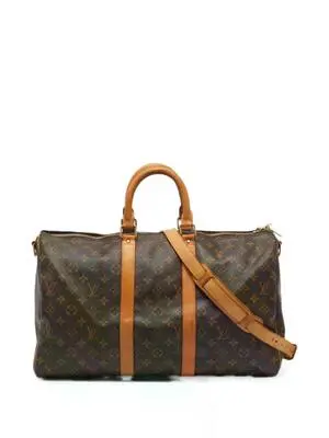 LOUIS VUITTON Monogram Keepall Bandoulière Bag - Brown