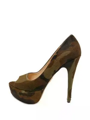 Prada Leopard-print Open-toe Pumps