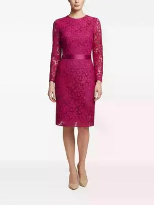 Carolina Herrera Floral-lace Belted Midi Dress