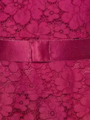 Carolina Herrera Floral-lace Belted Midi Dress