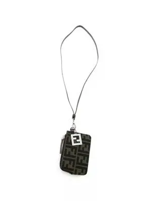 Fendi Ff Motif Lanyard Cardholder - Black
