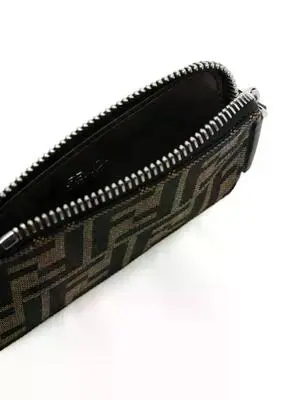 Fendi Ff Motif Lanyard Cardholder - Black