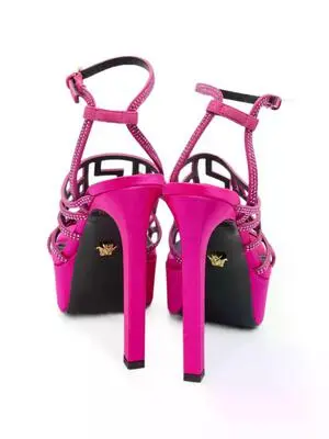 Versace Greca Maze Crystal-embellished Sandals