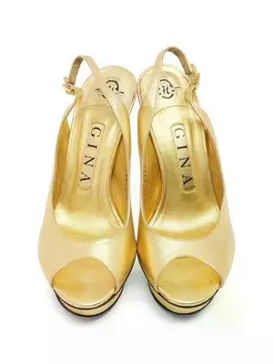 GINA Peep-toe Slingback Pumps With Platform And Stiletto Heel