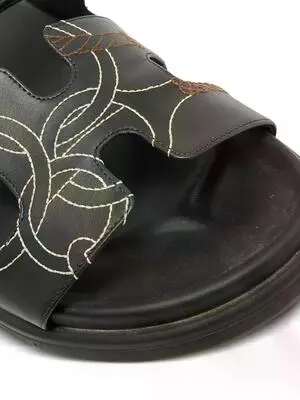 Hermès Chypre Flat Sandals With Stitch Detail
