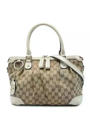 Gucci 2016-2026 Gg Canvas Sukey Satchel - White