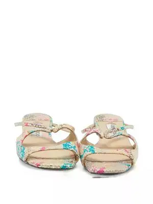 JIMMY CHOO Python-embossed Sandals - Neutrals