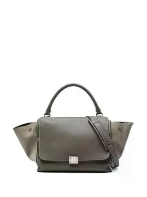Celine 2012 Medium Calfskin And Suede Trapeze Satchel - Brown