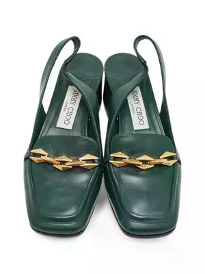 JIMMY CHOO Diamond Slingback Pumps - Green