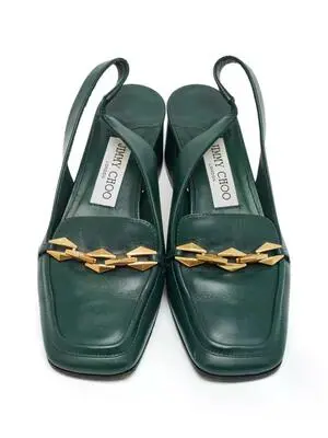 JIMMY CHOO Diamond Slingback Pumps - Green