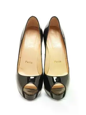 CHRISTIAN LOUBOUTIN Patent Leather Peep-toe Pumps - Black