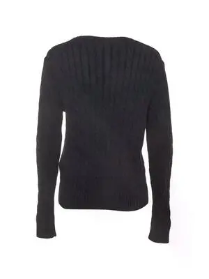 Polo Ralph Lauren Navy Cotton Cable Knit Logo-embroidered Crew Neck Sweater