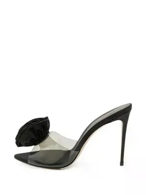 LE SILLA Rose Appliqué Sandals - Black