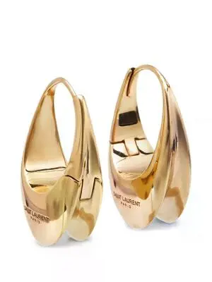 Saint Laurent Arty Teardrop Hoop Earrings - Gold