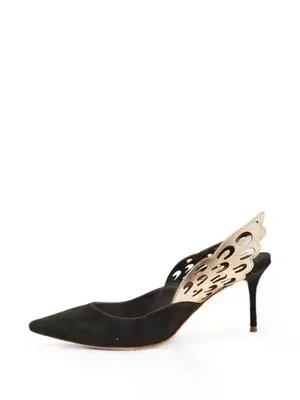 SOPHIA WEBSTER Angelo Slingback Leather Heeled Pumps - Black