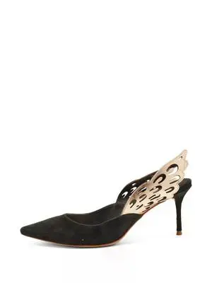 SOPHIA WEBSTER Angelo Slingback Leather Heeled Pumps - Black