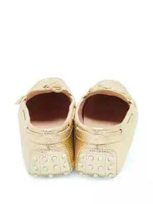 TOD'S Metallic Effect Gommino Leather Loafers