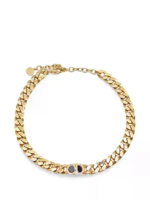 Dior Tone Curb-link Choker Necklace With Cd Logo - Gold