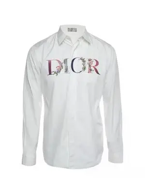 Dior Logo Embroidered Poplin Shirt