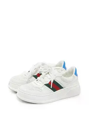 Gucci Chunky B Perforated Sneakers With Web Stripe Detail