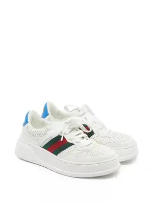 Gucci Chunky B Perforated Sneakers With Web Stripe Detail