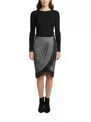 Emporio Armani Herringbone Lace-trim Midi Dress