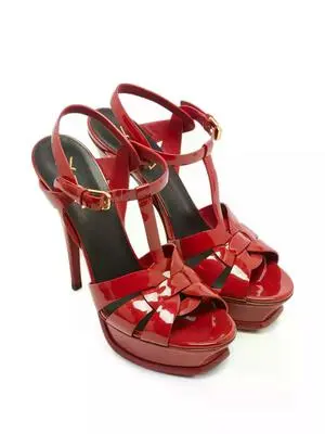 Saint Laurent Tribute Platform Sandals - Red