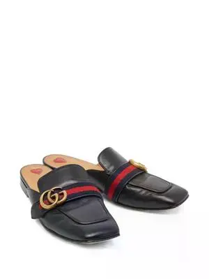 Gucci Peyton Web Stripe Flat Mules