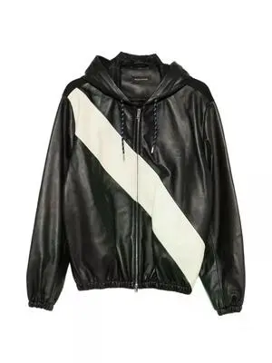 WALES BONNER Leather Hooded Jacket