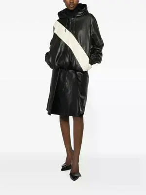 WALES BONNER Leather Hooded Jacket
