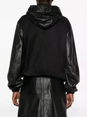WALES BONNER Leather Hooded Jacket