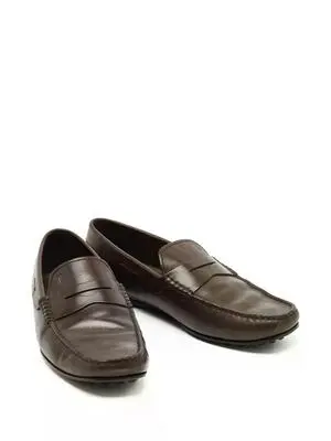 TOD'S Leather Gommino Penny Loafers - Brown